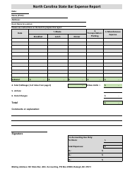 North Carolina North Carolina State Bar Expense Report Download ...