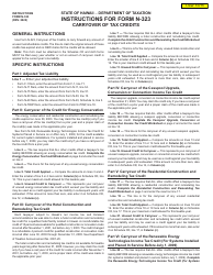 Download Instructions for Form N-323 Carryover of Tax Credits PDF ...