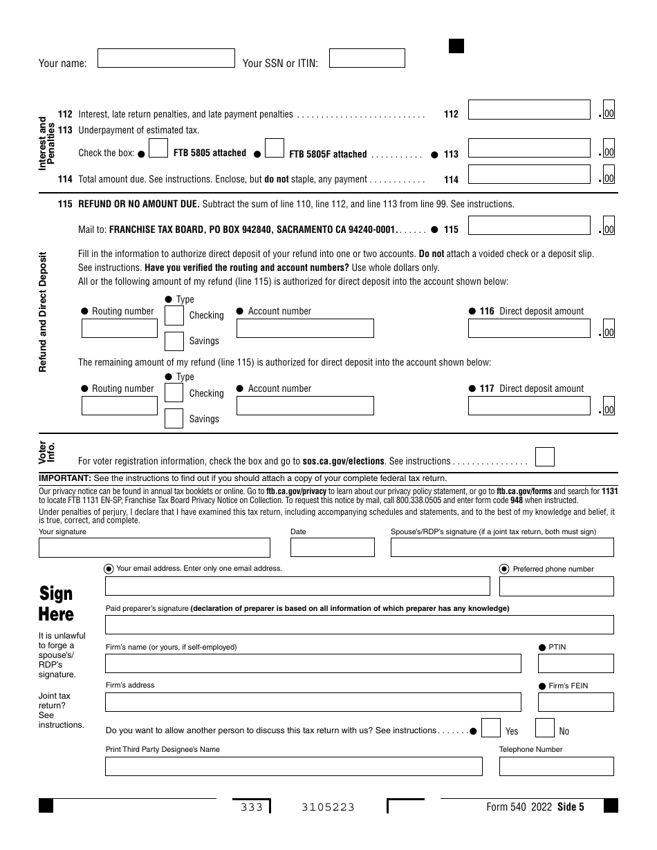 Form 540 - 2022 - Fill Out, Sign Online and Download Fillable PDF ... Form 540 - 2022 - Fill Out, Sign Online and Download Fillable PDF ...