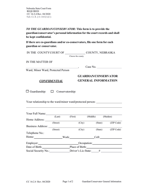 Form CC16:2.4 Download Fillable PDF or Fill Online Guardian/Conservator ...