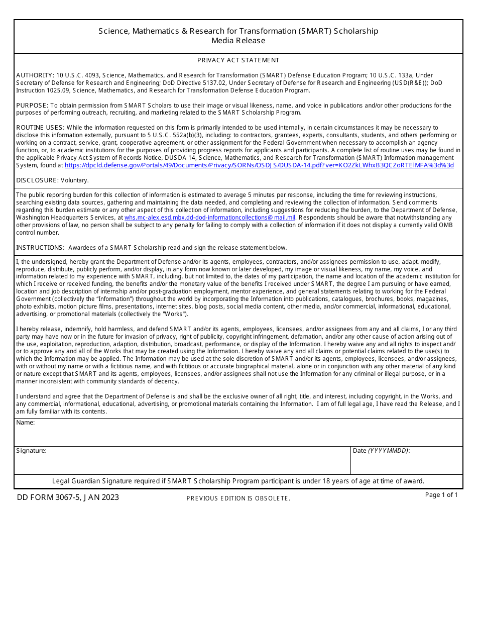 DD Form 3067-5 - Fill Out, Sign Online and Download Fillable PDF ...