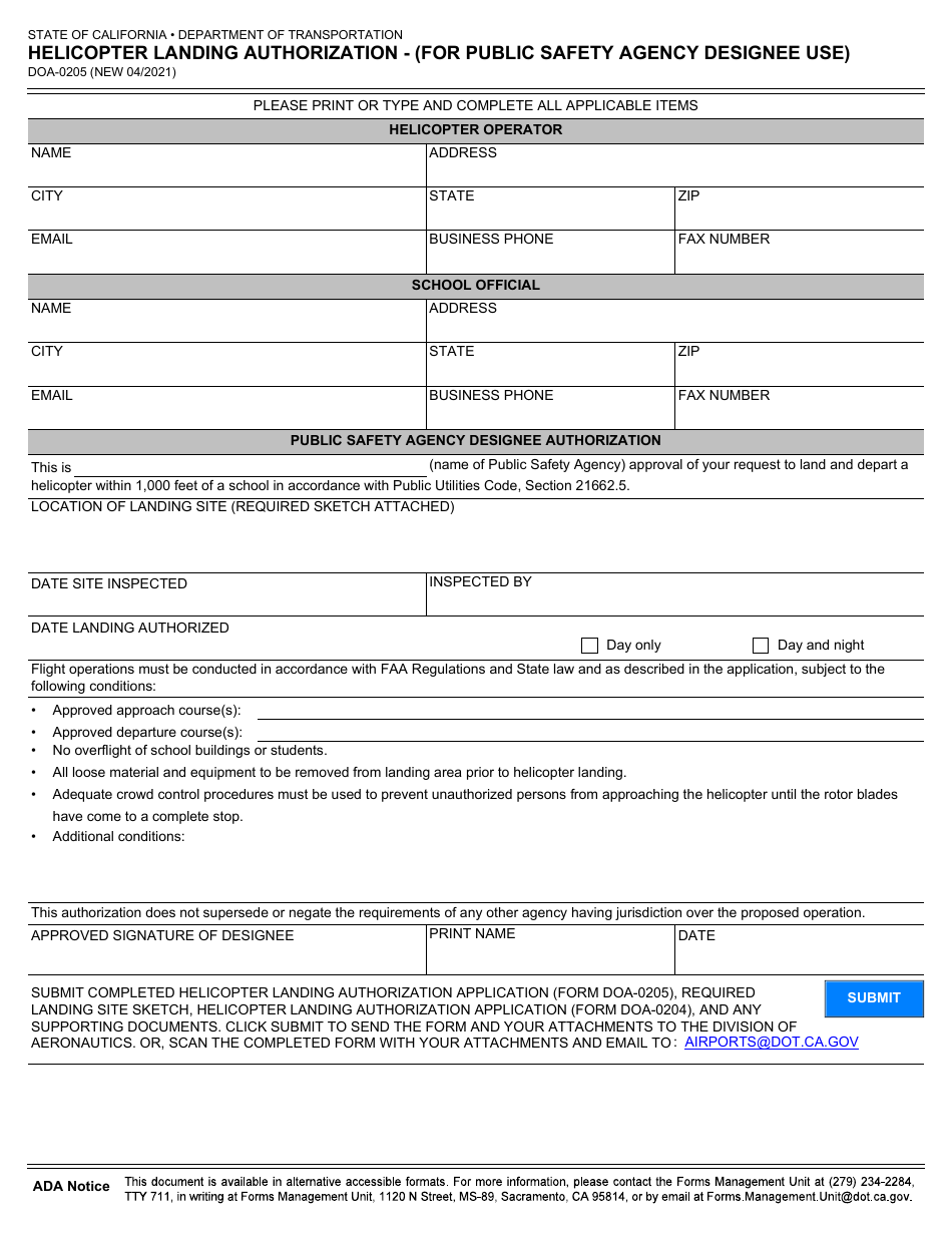 Form DOA-0205 - Fill Out, Sign Online and Download Fillable PDF ...