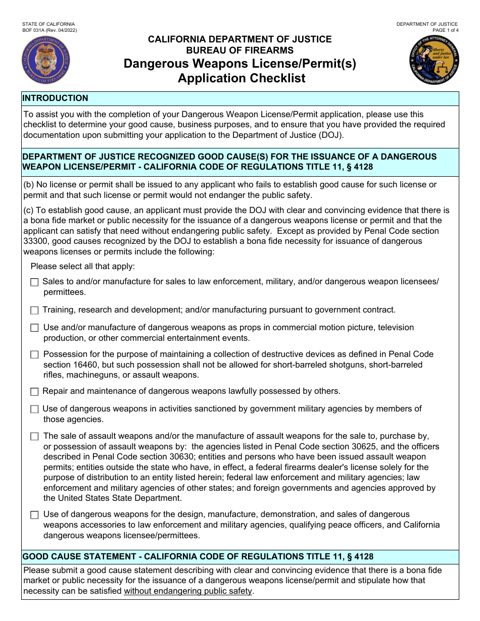 Form BOF031A - Fill Out, Sign Online and Download Fillable PDF ...