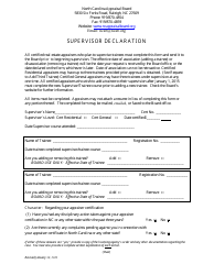 North Carolina Supervisor Declaration Download Fillable PDF 2015 — 2024 | Templateroller