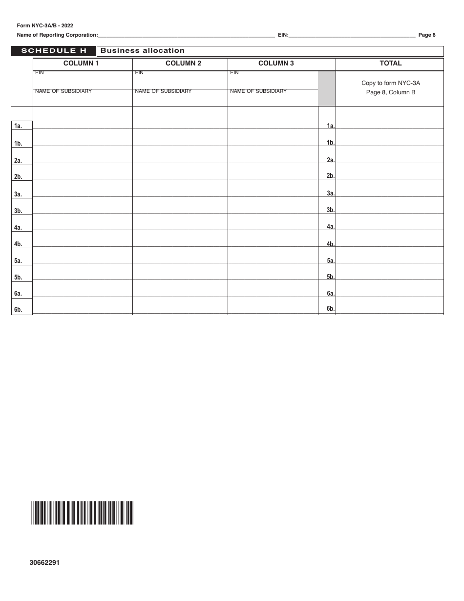 Form NYC-3A/B Download Printable PDF or Fill Online Subsidiary Detail ...