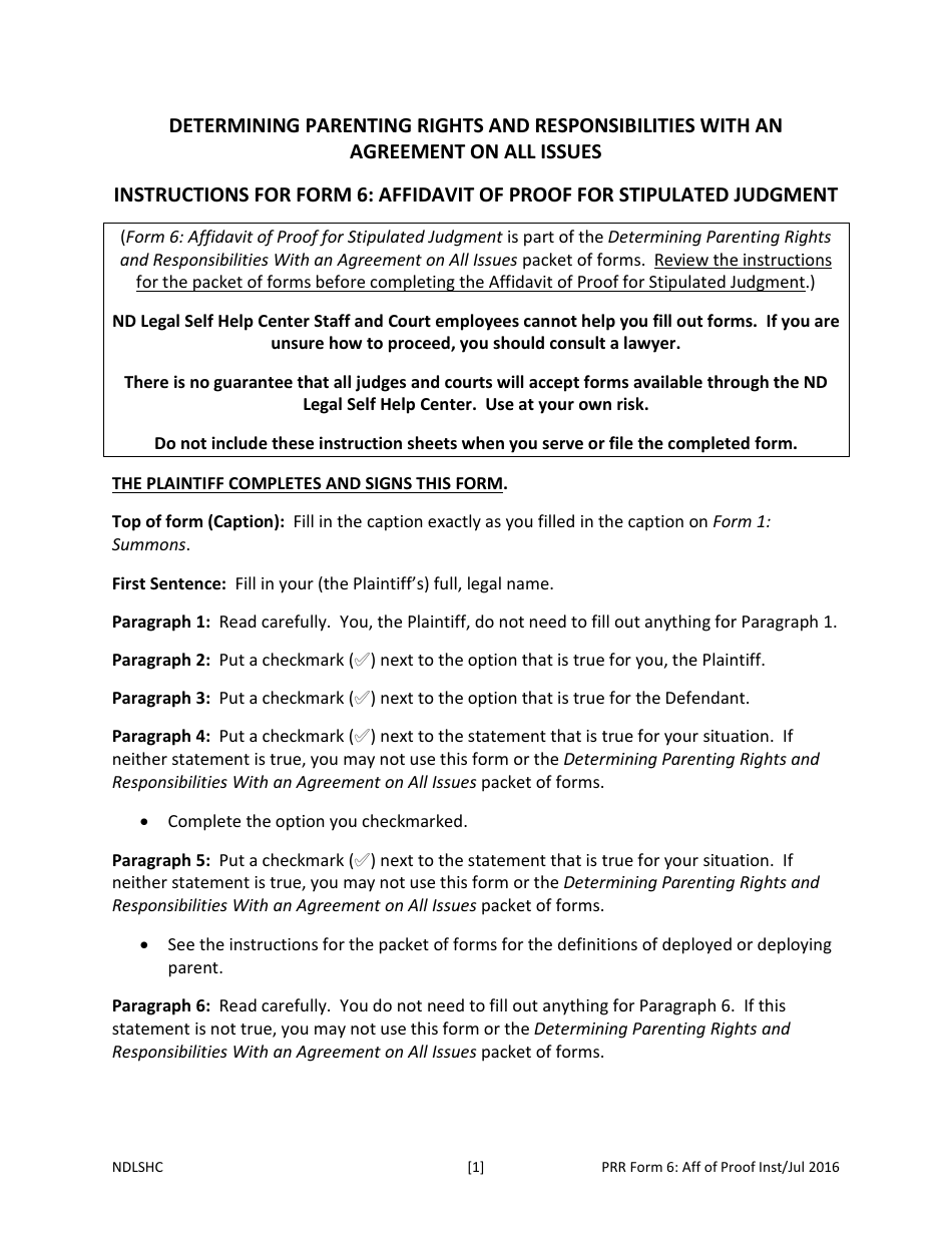 PRR Form 6 - Fill Out, Sign Online and Download Fillable PDF, North ...