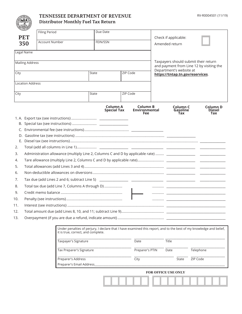 Form PET350 (RV-R0004501) - Fill Out, Sign Online and Download ...