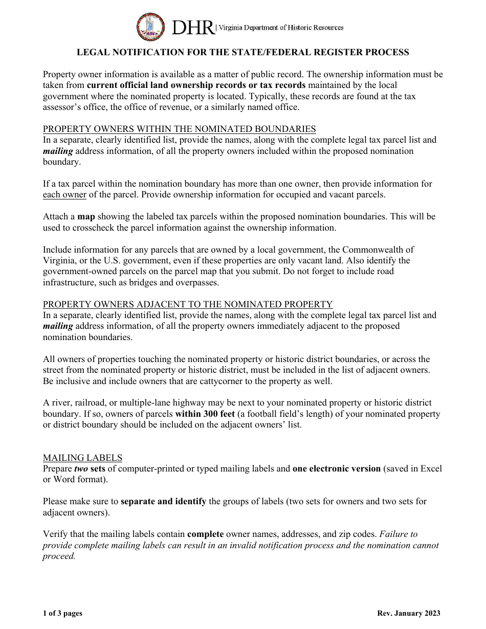 Virginia Legal Notification Form - Fill Out, Sign Online and Download ...
