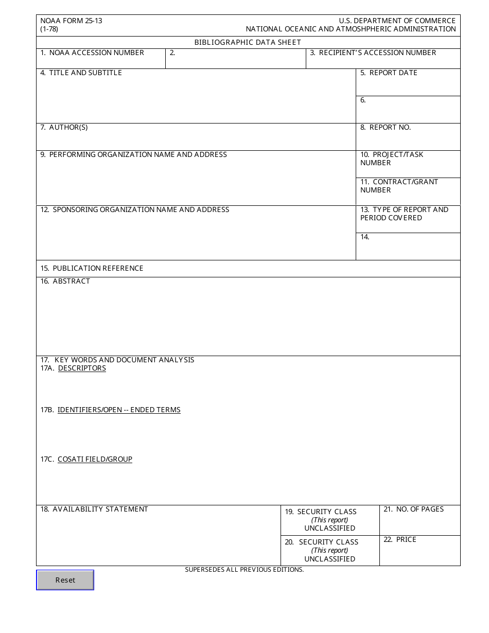 NOAA Form 25-13 - Fill Out, Sign Online and Download Fillable PDF ...