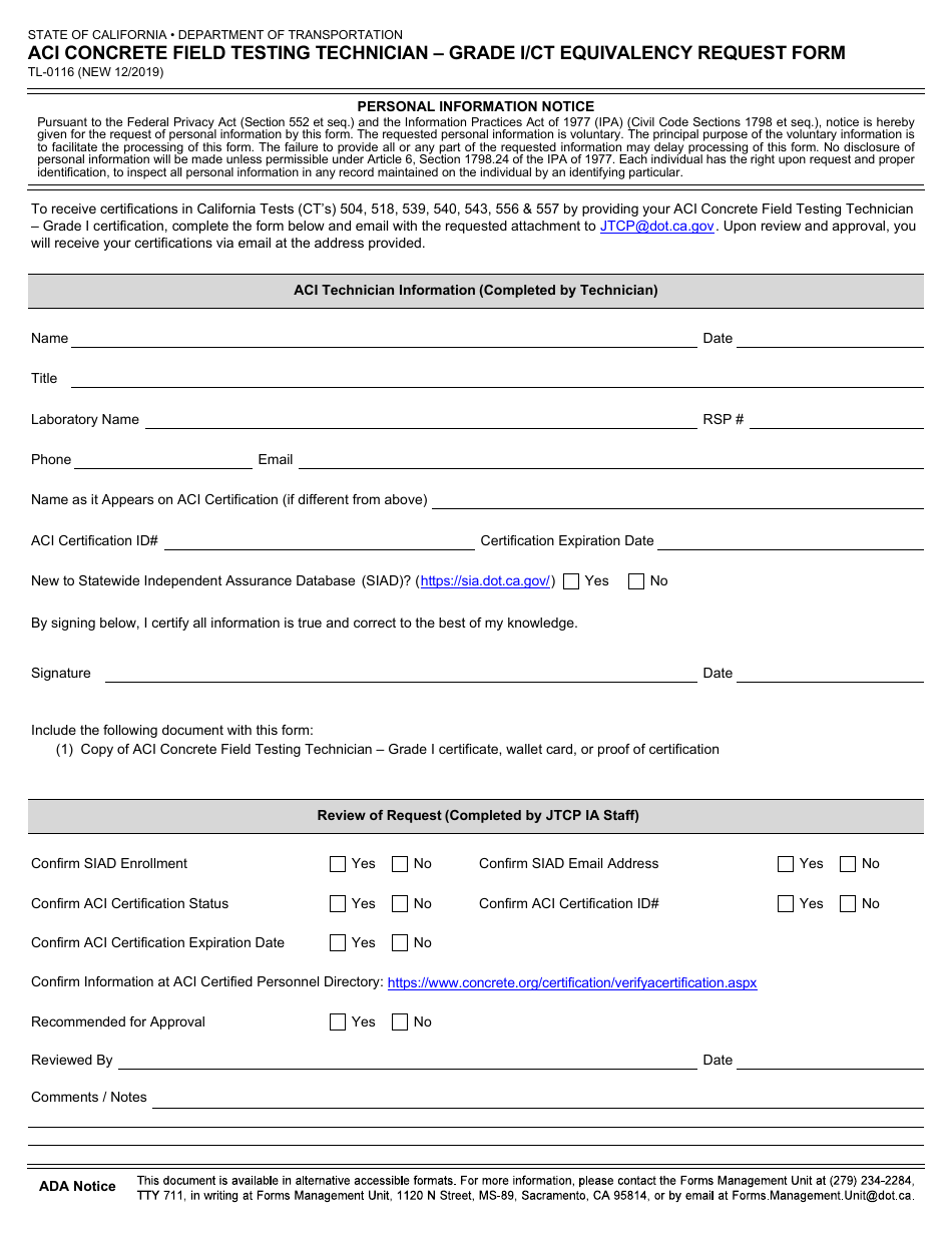 Form TL-0116 - Fill Out, Sign Online and Download Fillable PDF ...