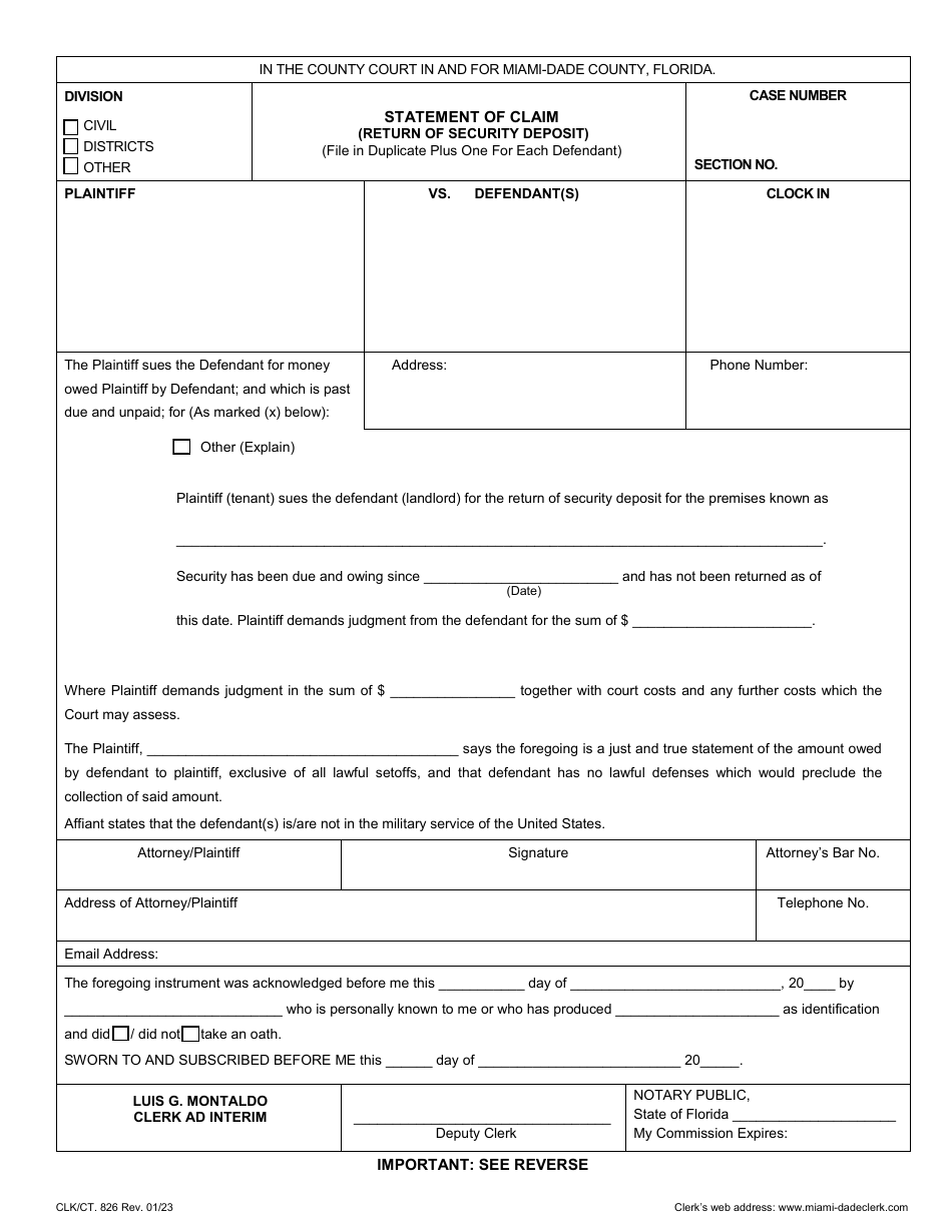 Form CLK/CT.826 - Fill Out, Sign Online and Download Fillable PDF ...