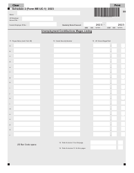 Form ME UC-1 Schedule 2 - 2023 - Fill Out, Sign Online and Download Fillable PDF, Maine ...