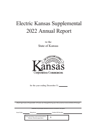 2022 Kansas Electric Kansas Supplemental Annual Report Cover Only ...