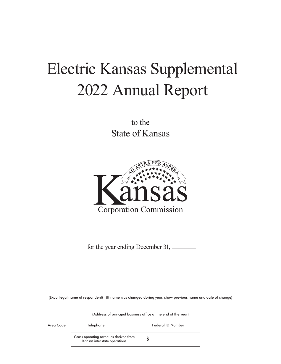 2022 Kansas Electric Kansas Supplemental Annual Report - Fill Out, Sign ...