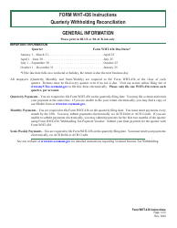 Download Instructions for VT Form WHT-436 Quarterly Withholding ...