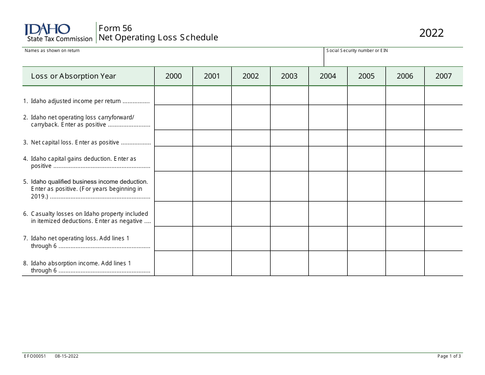 Form 56 (EFO00051) - 2022 - Fill Out, Sign Online and Download Fillable ...