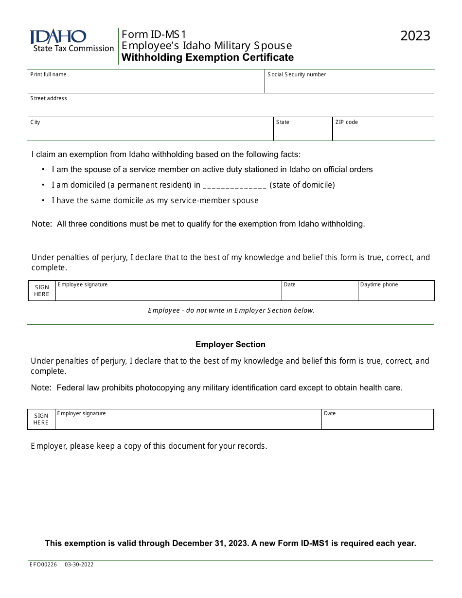 Form ID-MS1 (EFO00226) - 2023 - Fill Out, Sign Online and Download ...