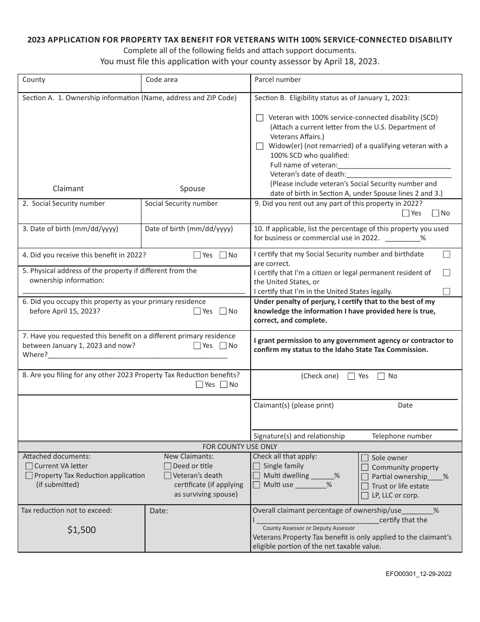 Form EFO00301 - 2023 - Fill Out, Sign Online and Download Printable PDF ...