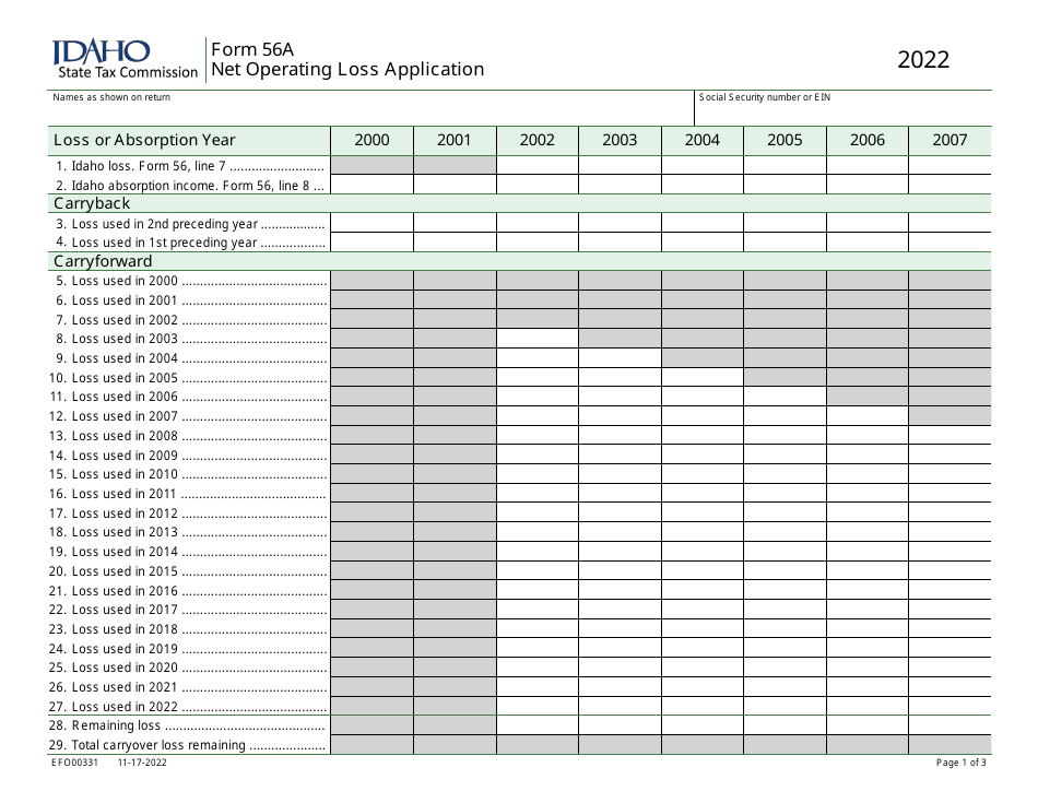 Form 56A (EFO00331) - 2022 - Fill Out, Sign Online and Download ...