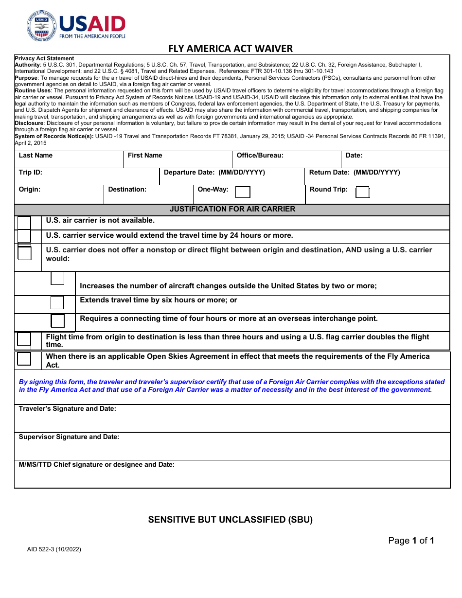 Form AID522-3 - Fill Out, Sign Online and Download Fillable PDF ...