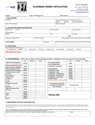 City of Adrian, Michigan Plumbing Permit Application Download Printable PDF | Templateroller