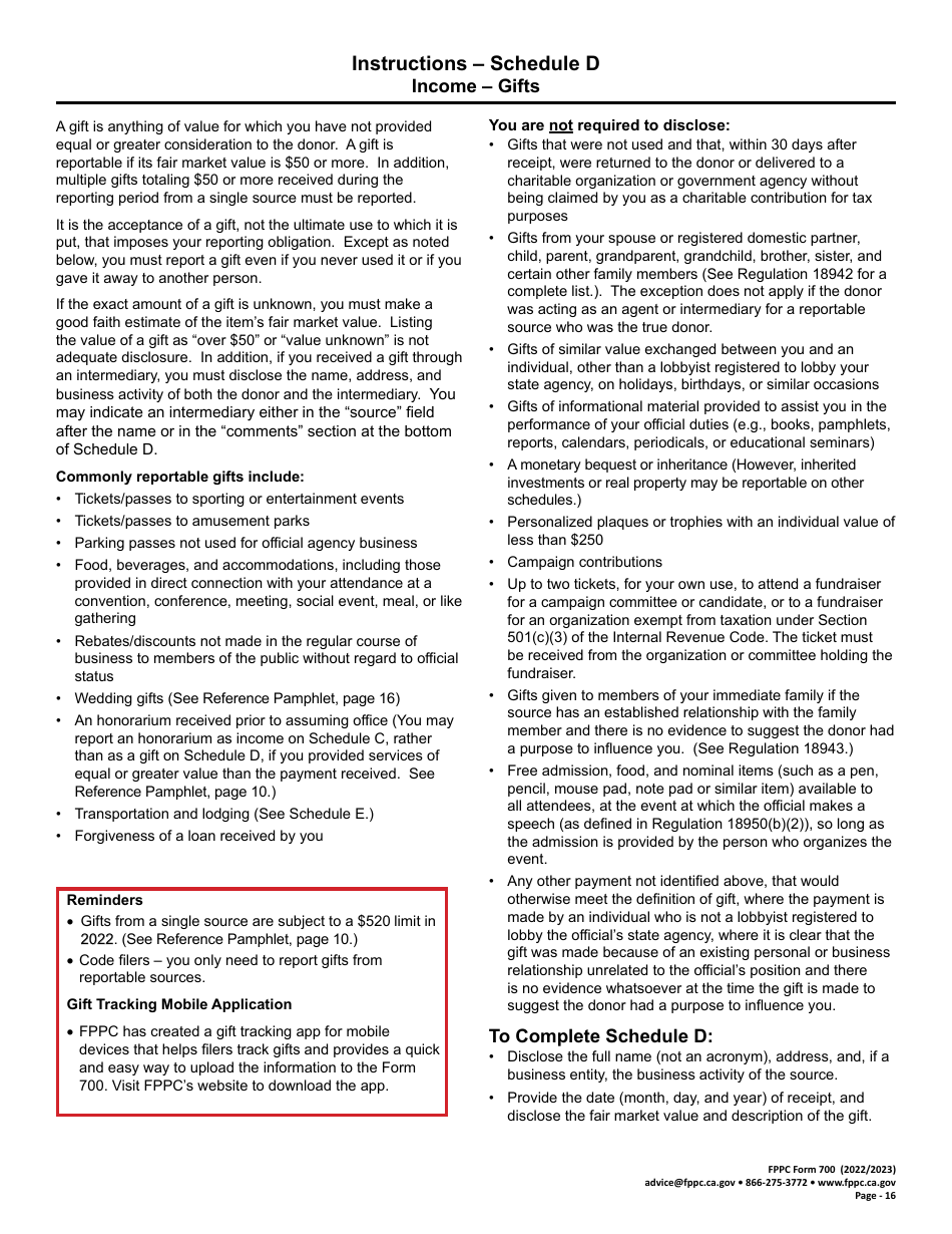 FPPC Form 700 - 2023 - Fill Out, Sign Online and Download Fillable PDF, California | Templateroller