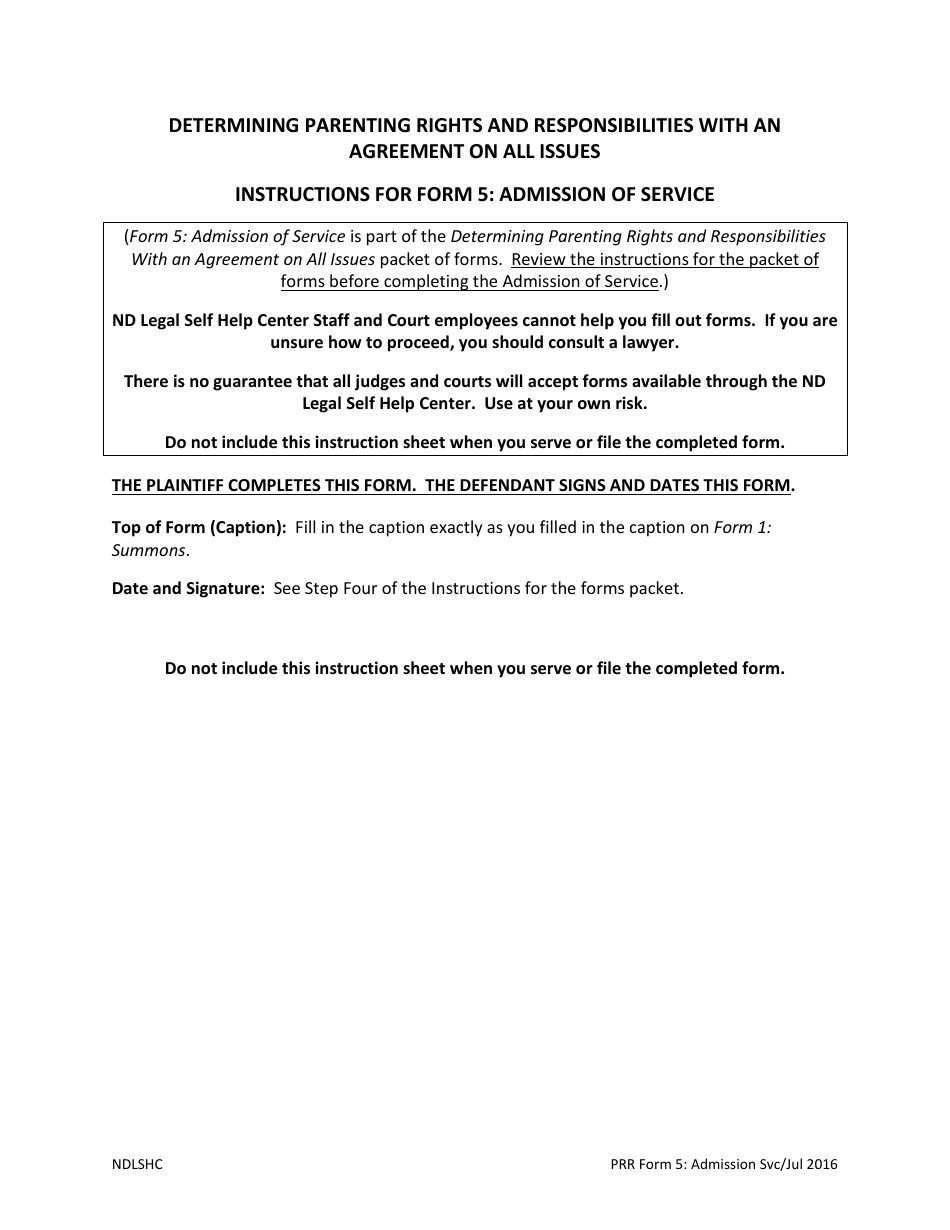 PRR Form 5 - Fill Out, Sign Online and Download Fillable PDF, North ...