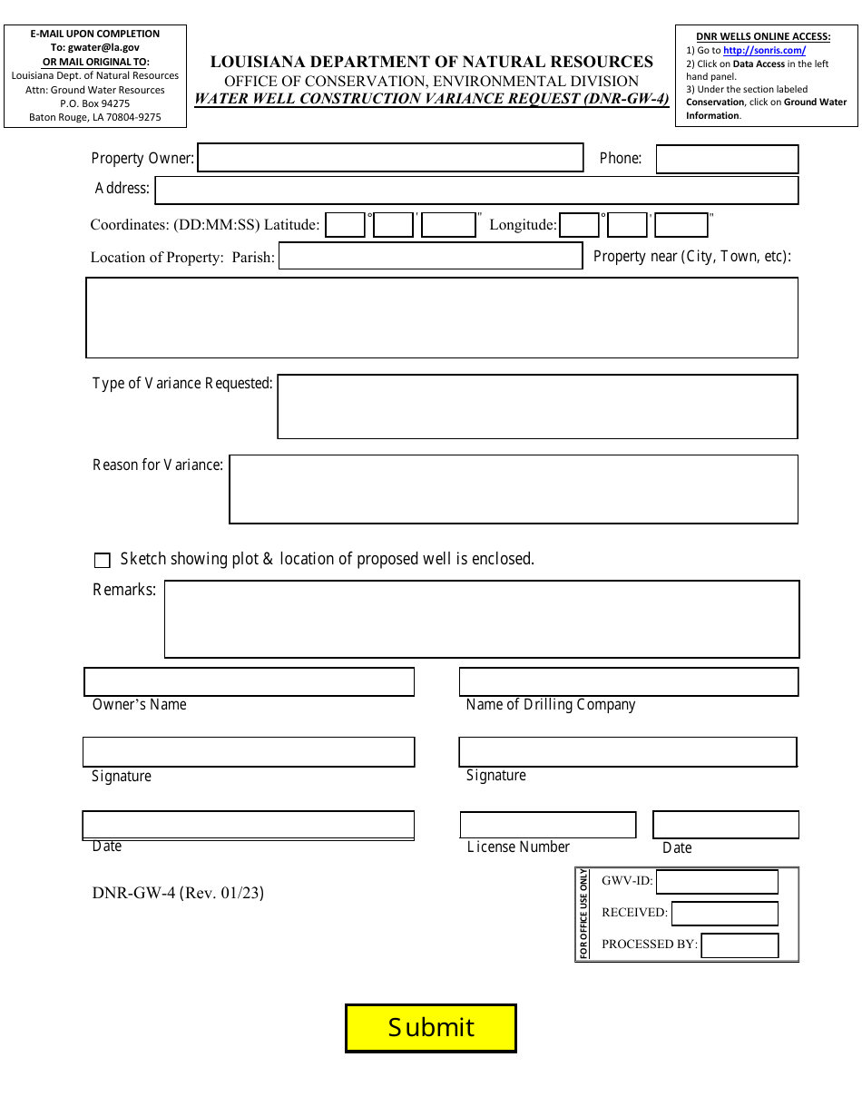Form DNR-GW-4 - Fill Out, Sign Online and Download Fillable PDF ...