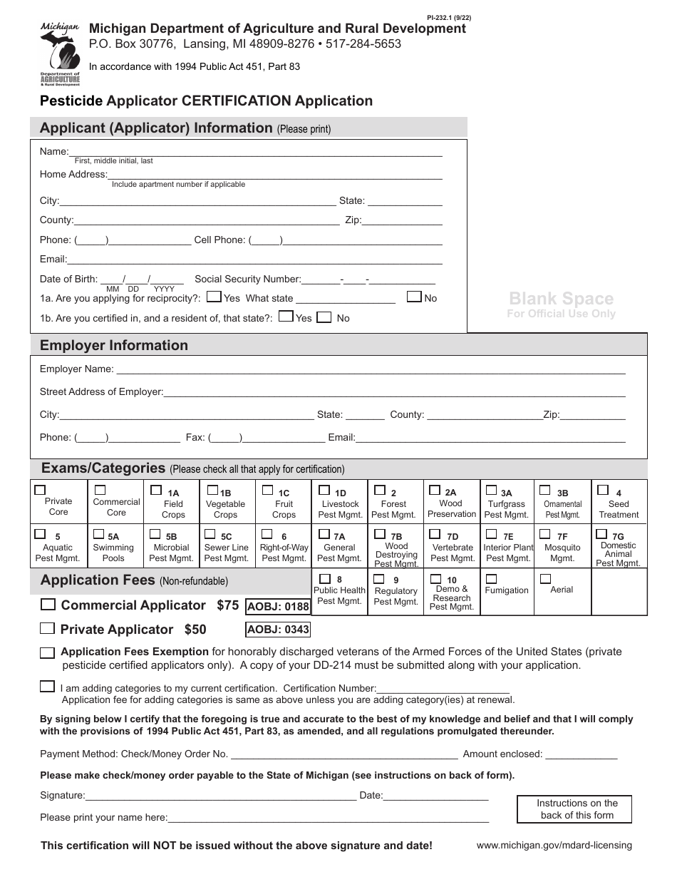 Form PI-232.1 - Fill Out, Sign Online and Download Printable PDF ...