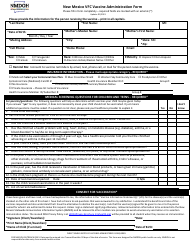 New Mexico New Mexico Vfc Vaccine Administration Form Download ...