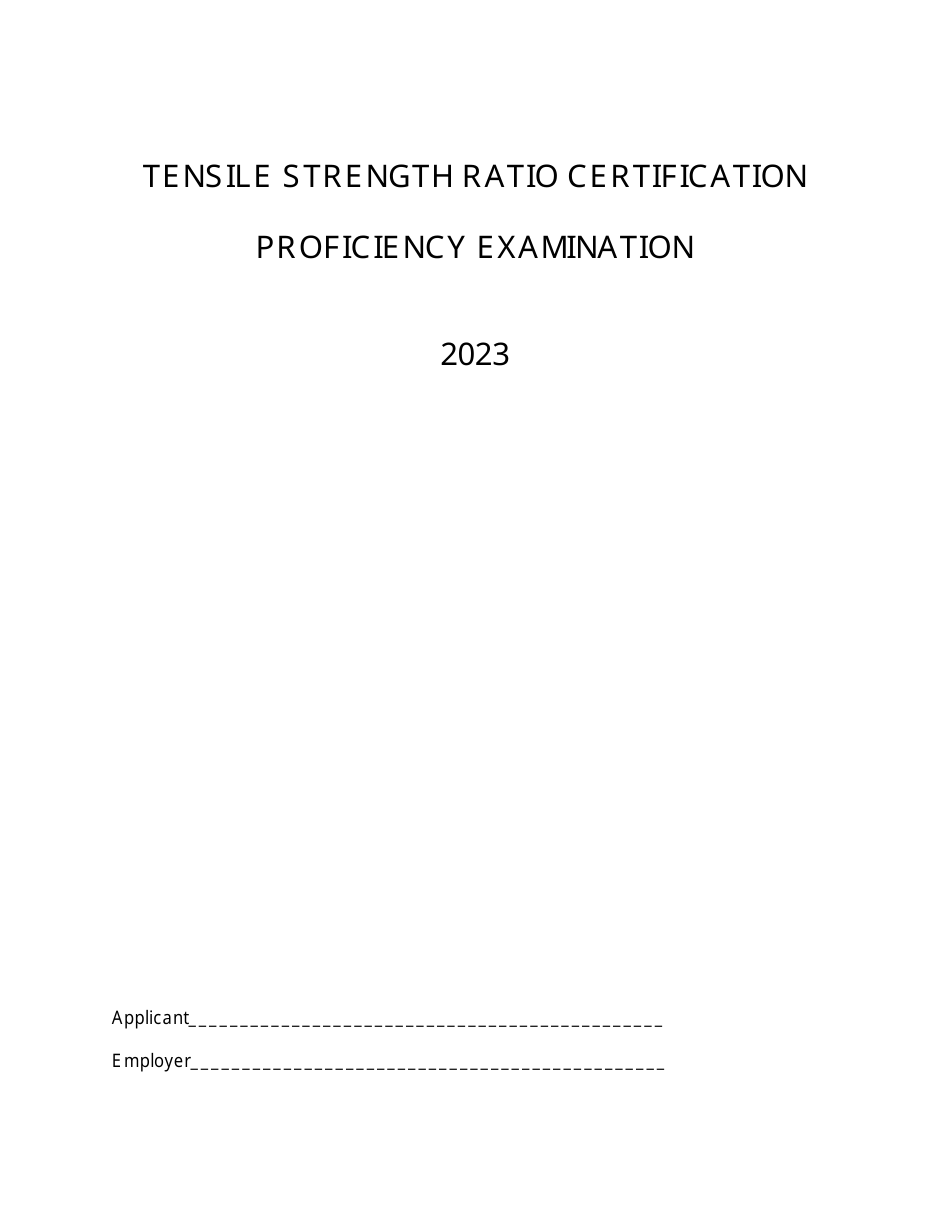 2023 Montana Tensile Strength Ratio Certification Proficiency Examination Download Printable PDF ...
