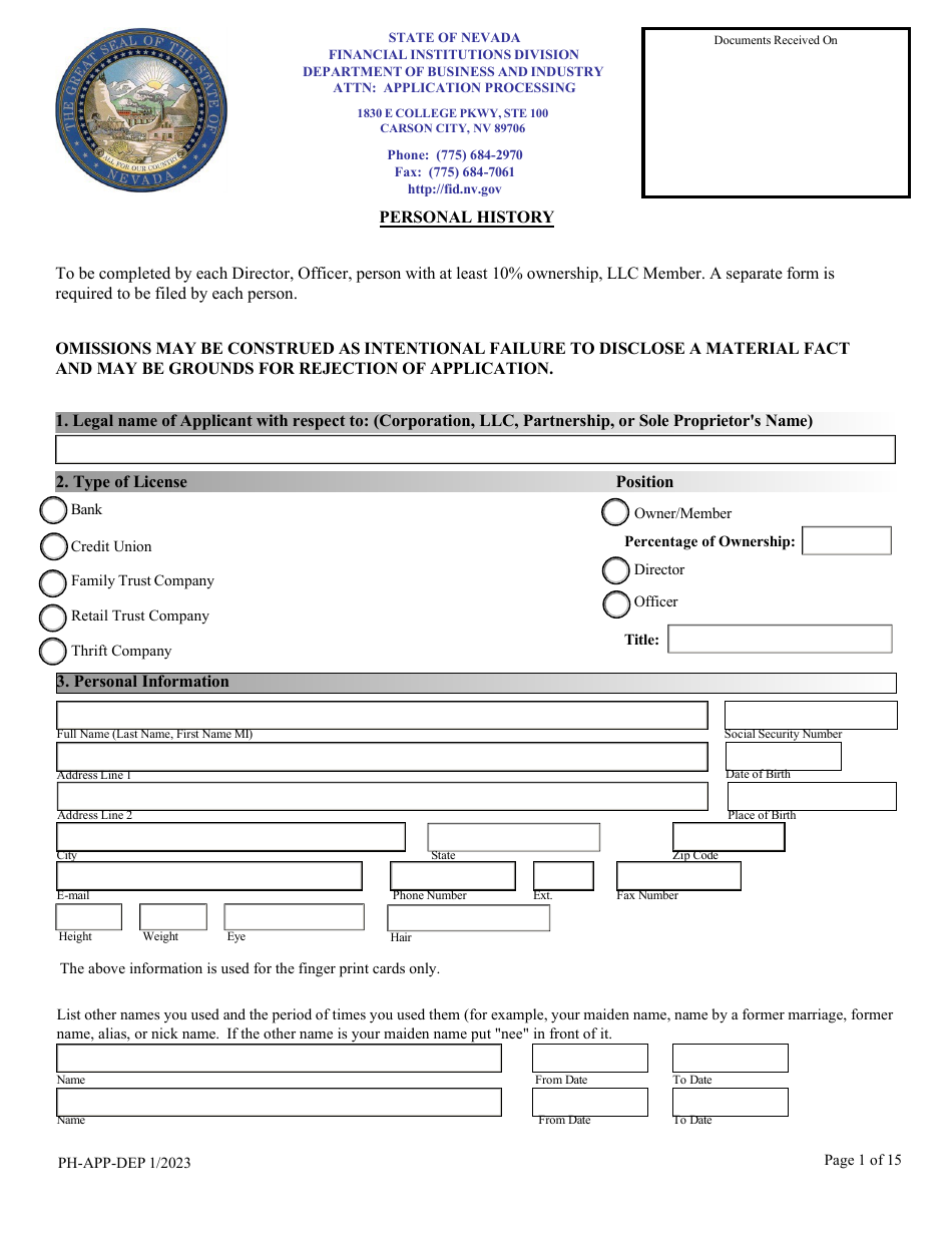 Form PH-APP-DEP - Fill Out, Sign Online and Download Fillable PDF ...
