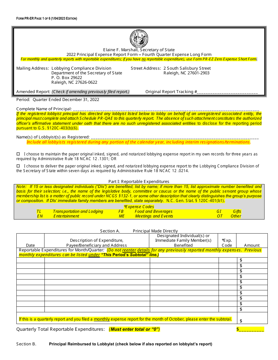 Form PR-ER - 2022 - Fill Out, Sign Online and Download Printable PDF ...