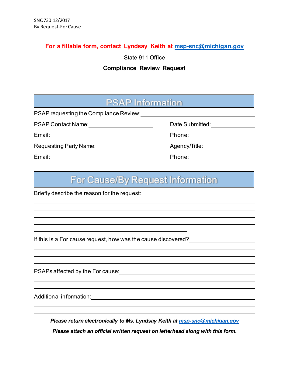 Form SNC730 - Fill Out, Sign Online and Download Printable PDF ...