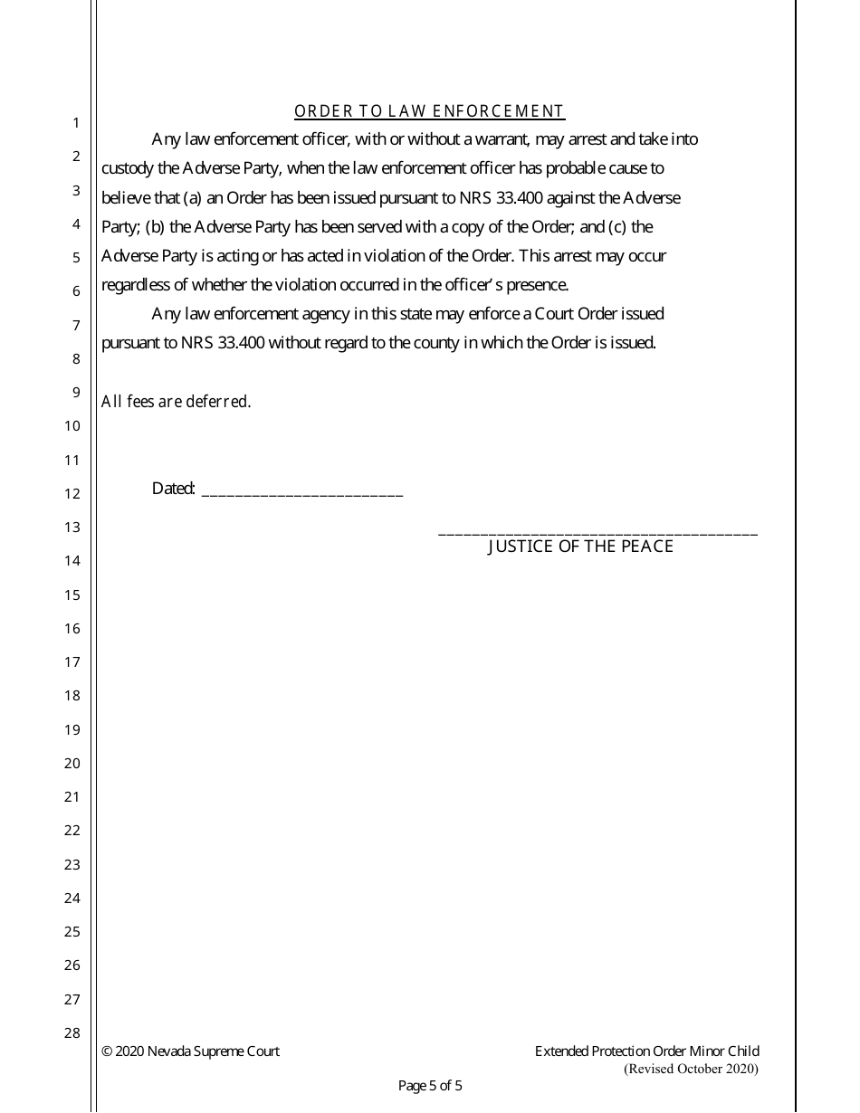 Nevada Extended Protection Order On Behalf Of Minor Child Fill Out nevada-extended-protection-order-on-behalf-of-minor-child-fill-out