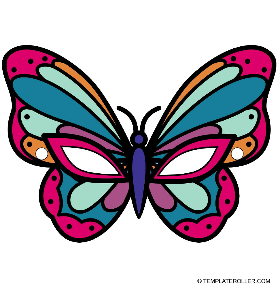Mardi Gras Mask Template - Pink Butterfly Download Printable PDF ...