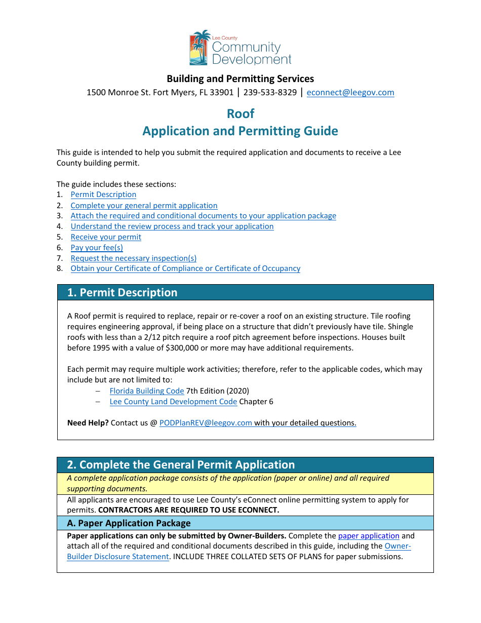 Download Instructions for Roof Covering Permit Application PDF ...