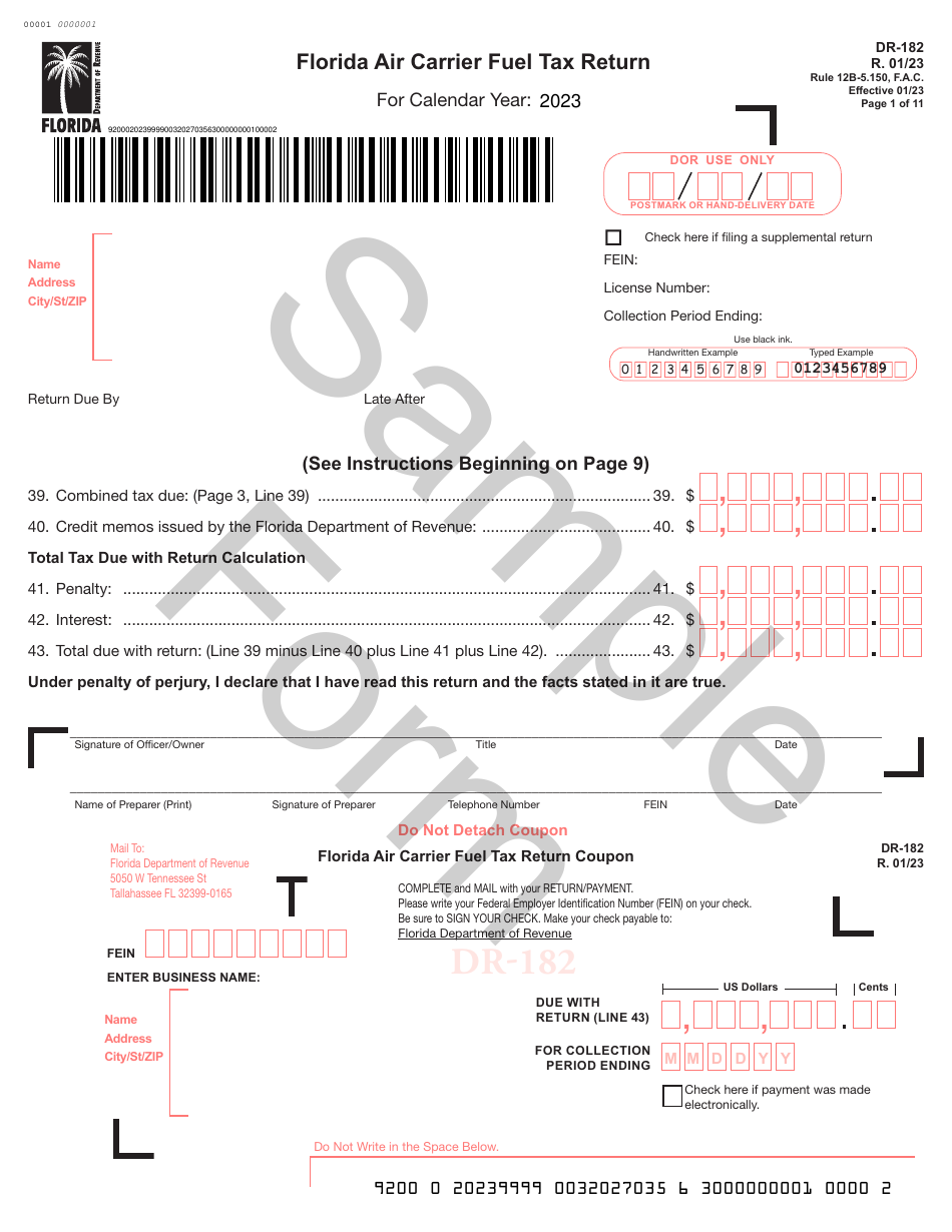 Form DR-182 - 2023 - Fill Out, Sign Online and Download Printable PDF ...