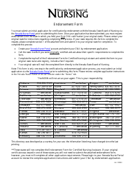 Nevada Endorsement Form for Certified Nursing Assistant - Fill Out ...