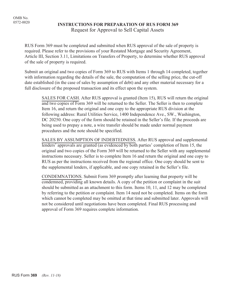 RUS Form 369 - Fill Out, Sign Online and Download Fillable PDF ...