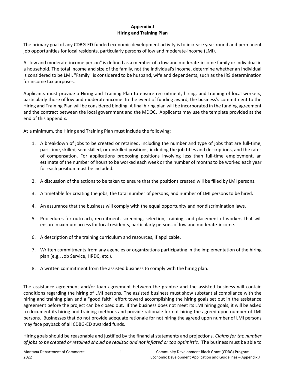 2022 Montana Hiring and Training Plan - Community Development Block ...