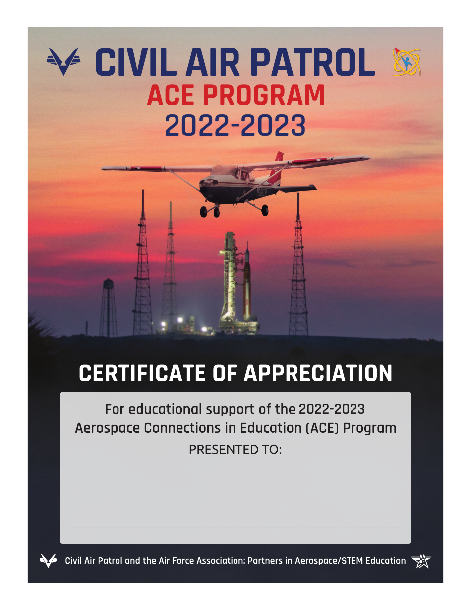 2023 Certificate of Appreciation for Educational Support of the Aerospace Connections in ...