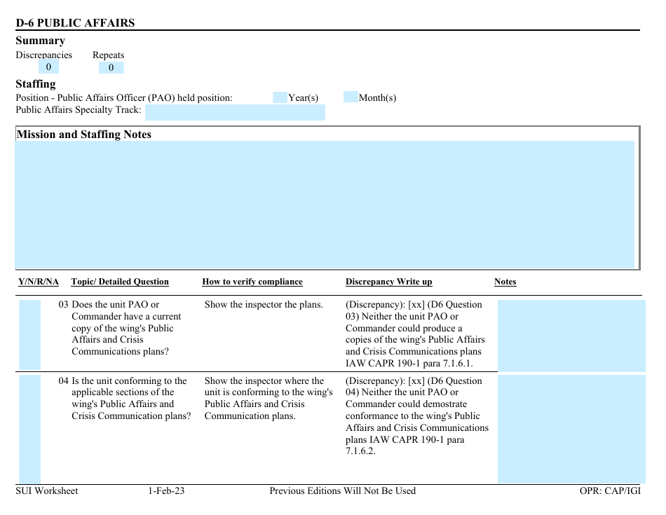 Form D-6 - Fill Out, Sign Online and Download Fillable PDF | Templateroller