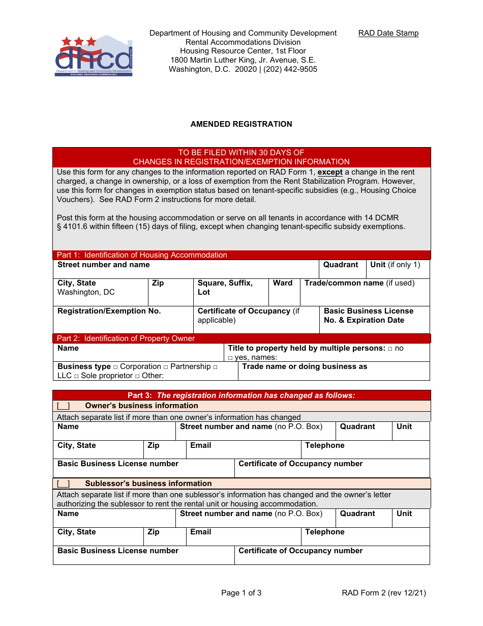 RAD Form 2 - Fill Out, Sign Online and Download Fillable PDF ...