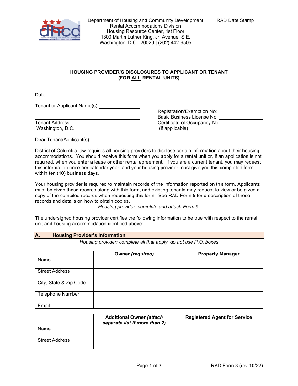 RAD Form 3 - Fill Out, Sign Online and Download Fillable PDF ...