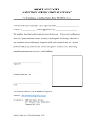 West Virginia Owner's Engineer Inspection Verification Statement - Fill ...