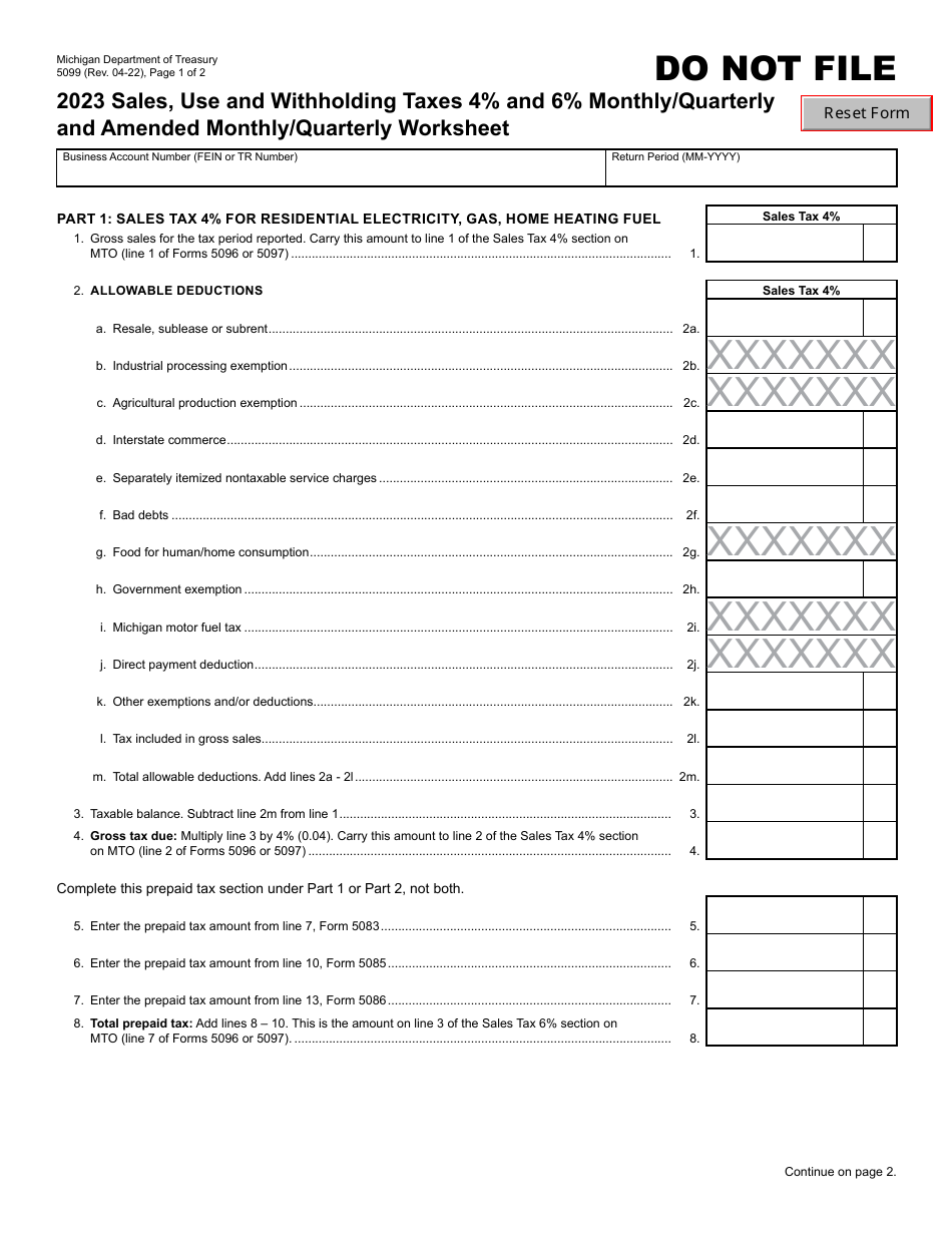 Form 5099 - 2023 - Fill Out, Sign Online and Download Fillable PDF ...