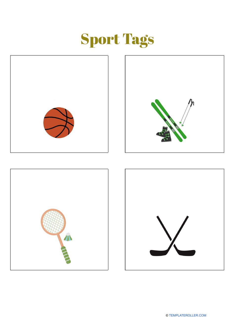 Sports Tag Template - White Download Printable PDF | Templateroller