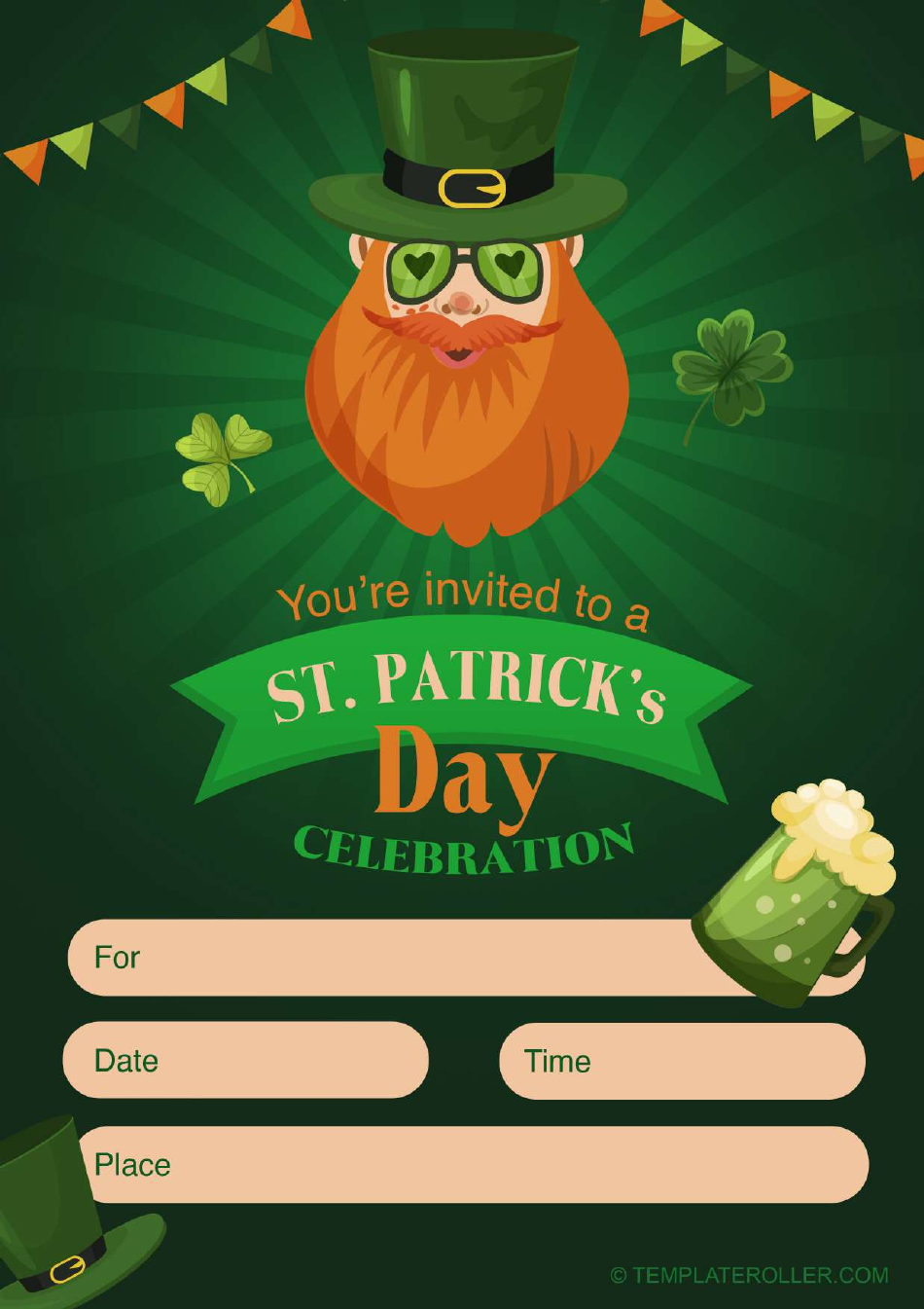 St. Patrick's Day Invitation Template - Celebration Download Printable ...