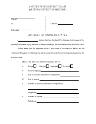 Missouri Affidavit of Financial Status - Fill Out, Sign Online and ...